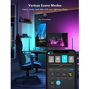 Govee RGBIC Gaming Light Bars H6047 with Smart Controller, Wi-Fi Smart LED Gaming Lights with Music Modes and 60+ Scene Modes Built, Works with Alexa & Google Assistant, Game Room Lights Decor