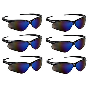 KleenGuard V30 Nemesis Safety Glasses / Sunglasses 14481 Black Frame, Blue Mirror Lens (6 Pair)