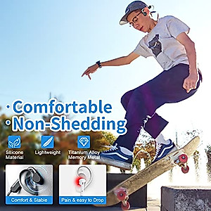 VOFUOE Bone Conduction Headphones, Open Ear Wireless Bluetooth Headset, Sports Headsets with Microphone IPX6 Sweatproof Earphones Bluetooth 5.3 Earbuds for Running, Gym, Hiking, Cycling-Black & Grey