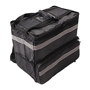 Qiilu Insulated Backpack for Making Food Delivery on Motorbike Food Delivery Backpack Pizza Delivery Backpack, Take Out Food Delivery Thermal Backpack with Expandable Layer, 50L
