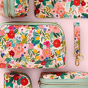 RIFLE PAPER CO. Garden Party Small Cosmetic Pouch For Storing Small Accessories, Includes Gold Zipper, Printed In Full Color With Stylized Pattern & Foil Stamped Logo