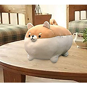 Auspicious beginning Stuffed Animal Shiba Inu Plush Toy Anime Corgi Kawaii Plush Dog Soft Pillow, Plush Toy Gifts for Boys Girls(Brown, 15.7")