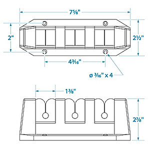 Seachoice 3-Rod Storage Holder, Black, ABS Plastic