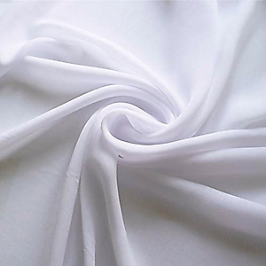 Stylish FABRIC 58" White Solid Color Sheer Chiffon Fabric by The Bolt-100 Yards (Wholesale Price)