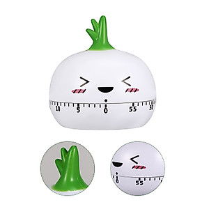 Luxshiny Cartoon Plastic Timer Cute Onion Kitchen Time Reminder Mechanical Wind up Manual Timer Rotating Timer for Children Cooking Baking Boiling Egg