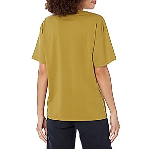 The Drop Women's Lydia Loose Short Sleeve Drop Shoulder Jersey T-Shirt, Olive Oil , S