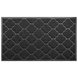 Door Mat Outdoor, 29x17, Welcome Mats for Entryway, Front Doormat for Home Entrance, Patio, Garage, RV Mats for Outside, Indoor Floor Mat, Durable, Non-Slip, Catches Muddy and Dirt(Black)