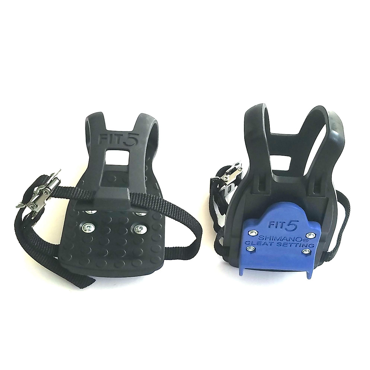 Fit 5 Indoor Exercise Spin Bike Pedal for SPD & Delta with Removable Sneaker Platform - Toe Clips/Cleats - Peloton Pedals for All Shoes - Toe Cages for Peloton & Exercise Pedal. NOT for Outdoor Bike