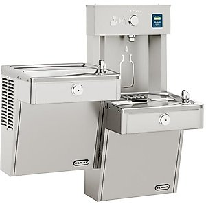 Elkay LVRCTL8WSK EZH2O Vandal-Resistant Bottle Filling Station &, Bi-Level Cooler Filtered 8 GPH Stainless