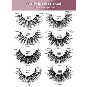 NEW 10Pairs Mink Eyelashes 100% Handmade 3D Mink Lashes Full Strip Lashes Soft False Eyelashes Makeup Lashes (XZ-05)