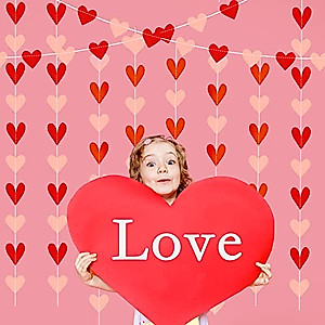 Valentines Day Decor 10Pack Heart Garland Banners Valentines Party Decorations Supplies Wedding Banner Engagement Banner Photo Props Valentines Decoration Heart Banners Home Party Decors 100 Hearts