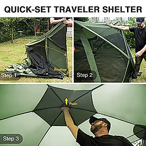EVER ADVANCED Pop up Screen House Tent for Camping 11.5 x 9.8 ft, Instant Screened Gazebo Canopy with Netting, Portable Shelter Enclosure for Outdoor, Backyard