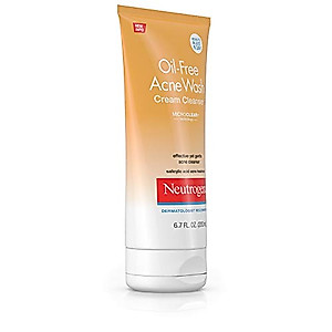 Neutrogena Oil-Free Acne Face Wash Cream Cleanser with Salicylic Acid, Non-Comedogenic Acne-Prone Skin Cleanser, 6.7 fl. oz