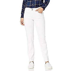 Democracy Women's Ab Solution Straight Leg Jean, Optic White, 8