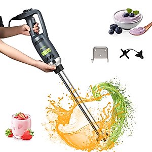 Flyseago Commercial Immersion Blender Hand held Blenders Heavy Duty Variable Speed Mixer 4000-16000RPM with 20-Inch Removable Shaft 50-Gallon Capacity 500W Multifunction Pro Electric Stick Emulsifier