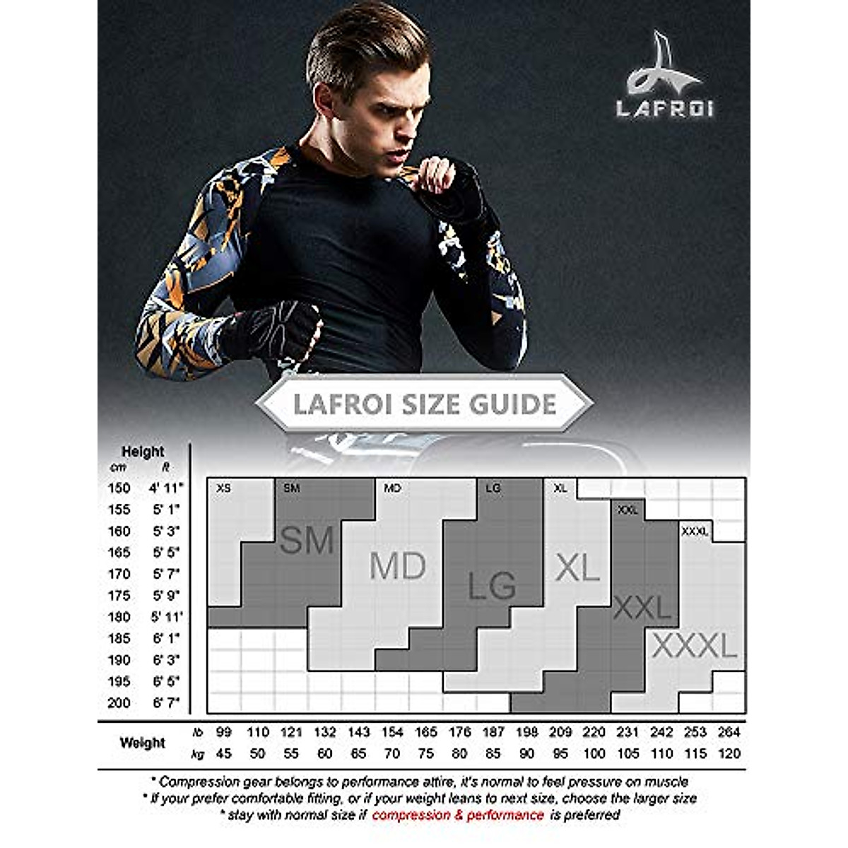 LAFROI Men's Long Sleeve UPF 50+ Baselayer Skins Performance Fit Compression Rash Guard-CLYYB Asym Dragon Size SM