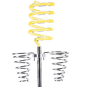 LYNICESHOP Hair Dryer Holder, Iron Holder Beauty Hairdressing Curling Iron Appliance Holder On Stand, Acrylic Top Holder for Blow Dryer 32.7" Tall, 2 Spiral Holders for Styling Irons, Yellow