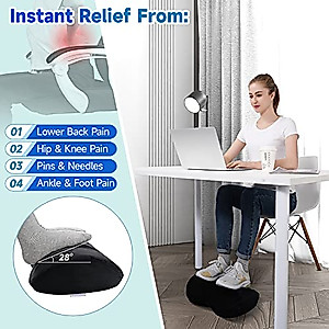 Foot Rest for Under Desk at Work - BEAUTRIP High Resilience Foam Under Desk Footrest Pillow with Massage Texture - Ergonomic Foot Stool for Office, Home, Car, Travel - Home Office Gaming Accessories