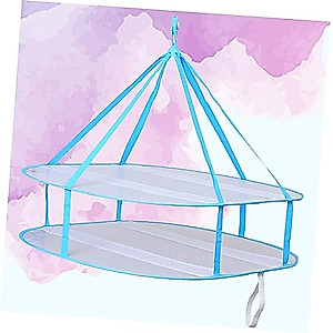 Alipis 3pcs 2 Hanging Flat Clothes Rack Collapsible Clothes Drying Rack mesh Laundry Drying Basket Collapsible Laundry Drying Rack Collapsible Drying Rack for Clothes Collapsible Hangers