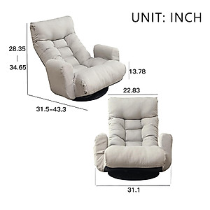Swivel Lounge Chair, 360° Swivel Recliner Chairs for Adults, Leisure Sofa Chair with Adjustable Head and Waist for Bedroom, Living Room, Nursery, Office