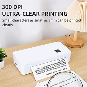 Thermal Printer, Portable Printer for Travel Mini Inkless Printer, Inkless Printer Support A4 Papers with 300 DPI Resolution, and USB Connectivity for Office