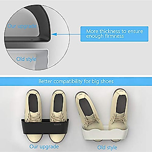 Yocice Wall Mounted Shoes Rack 4Pack with Sticky Hanging Strips, Plastic Shoes Holder Storage Organizer,Door Shoe Hangers (SM03-Black-4)