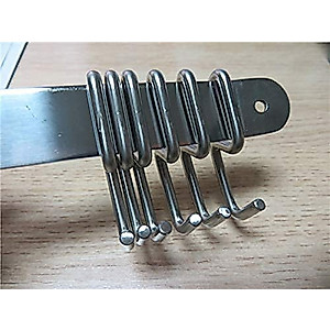 eForwish Stainless Steel Kitchen Utensil Racks Holder Hanging Rail Organize Pots Pans Kitchen Knife Gadgets On Wall Mounted Hanger Bar Rail Under Cabinet Shelf (6 Hook,17") Pack of 2