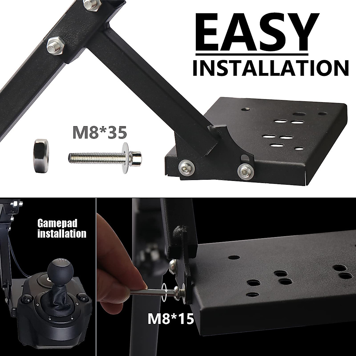 P PBAUTOS Racing Steering Wheel Stand with Upgraded Shifter Holder for Logitech G27 G25 G29 G920 Racing Simulator Wheel Stand without Wheel, Shifter and Pedals