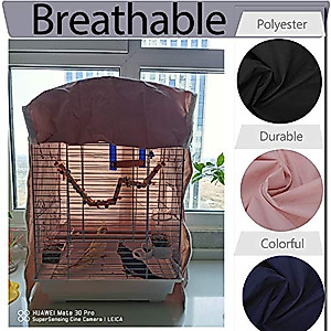 Bonaweite Birdcage Cover Parrot Cage Cover Shade Pet Universal Blackout Windproof Light-Proof Sleep Reduces Distractions Night Accessories Cloth Without Cage