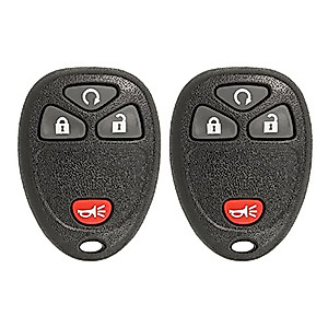 Keyless2Go Replacement for Keyless Entry Car Key Vehicles That Use 4 Button 15913421 OUC60270, Self-programming - 2 Pack