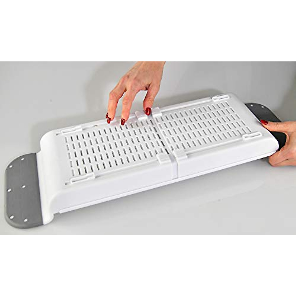 Home-X Expandable Bath Shelf, Adjustable Plastic Bathtub Caddy, Luxury Bathroom Tray 21 – 30”