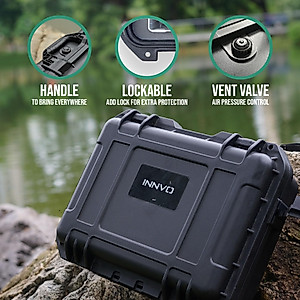INNVO DJI Mini 4K Waterproof Case Hard Carrying Case Compatible with DJI Mini 2 & Mini 2SE Drone and Fly More Combo Set Black
