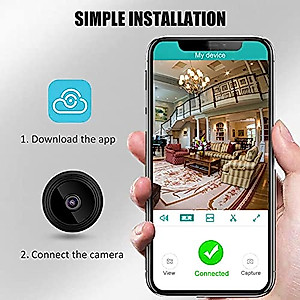 Mini Hidden Spy Camera Wireless Security WiFi Small IP Cameras Smart Home Night Virsion Magnetic Camcorder Surveillance,Built-in Battery, APP Real-time View,Indoor Outdoor Cameras, 150°Wide Angle