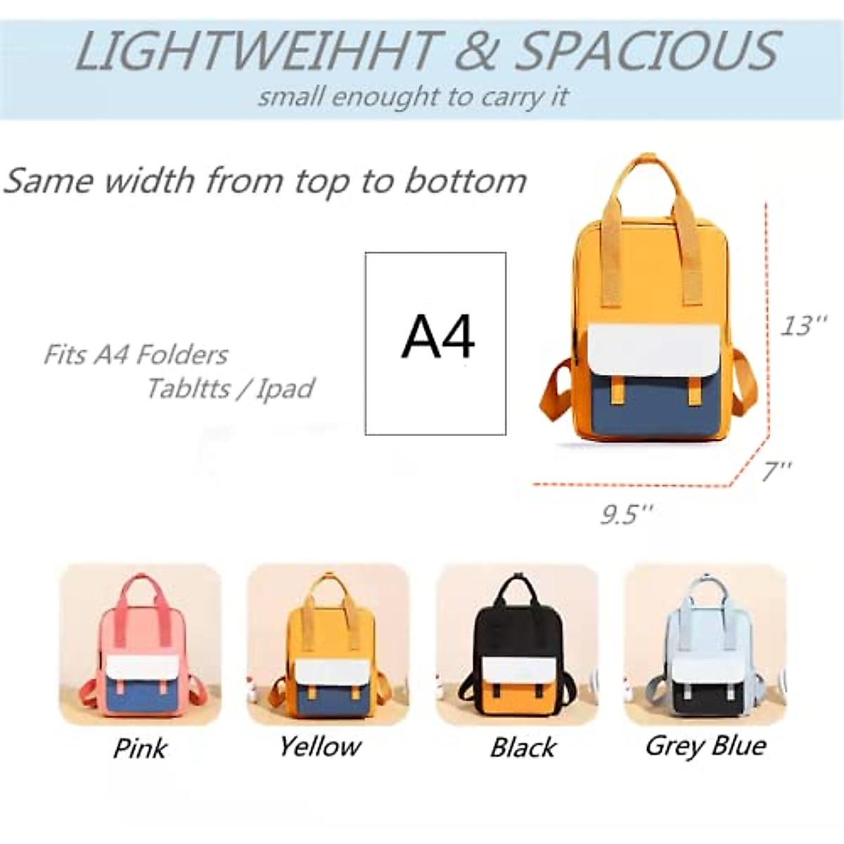 Yeerovan Preschool Backpack Kindergarten Little Toddler School Backpacks for Boys and Girls with portable-(015/Yellow)