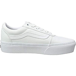 Vans Women's Ward Platform Sneaker, White Canvas White 0rg, 7.5