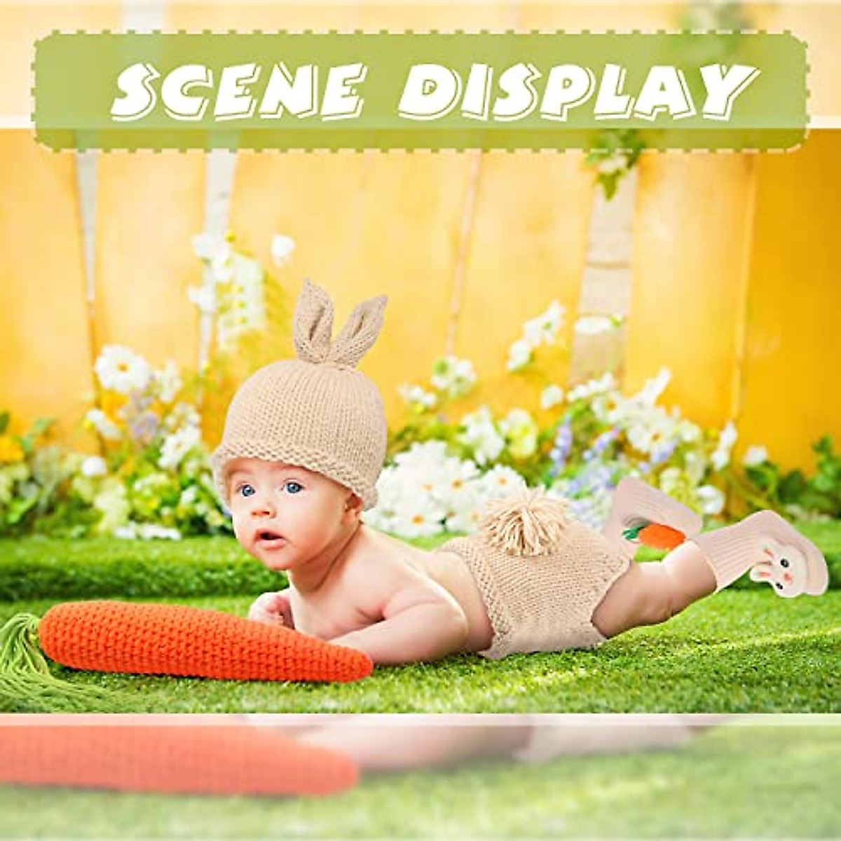 Easter Newborn Photography Prop Baby Boy Girl Photo Newborn Bunny Outfits Rabbit Hat Photoshoot Costume 0-6 Months(Rabbit)