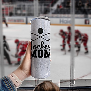 Hockey Mom – Personalize with Name & Number – One 20 oz Iridescent Stainless Steel Travel Tumbler with Straw – Double Wall Vacuum Insulation– Keep Beverages Cold Up to 18 Hours or Hot 6 Hours