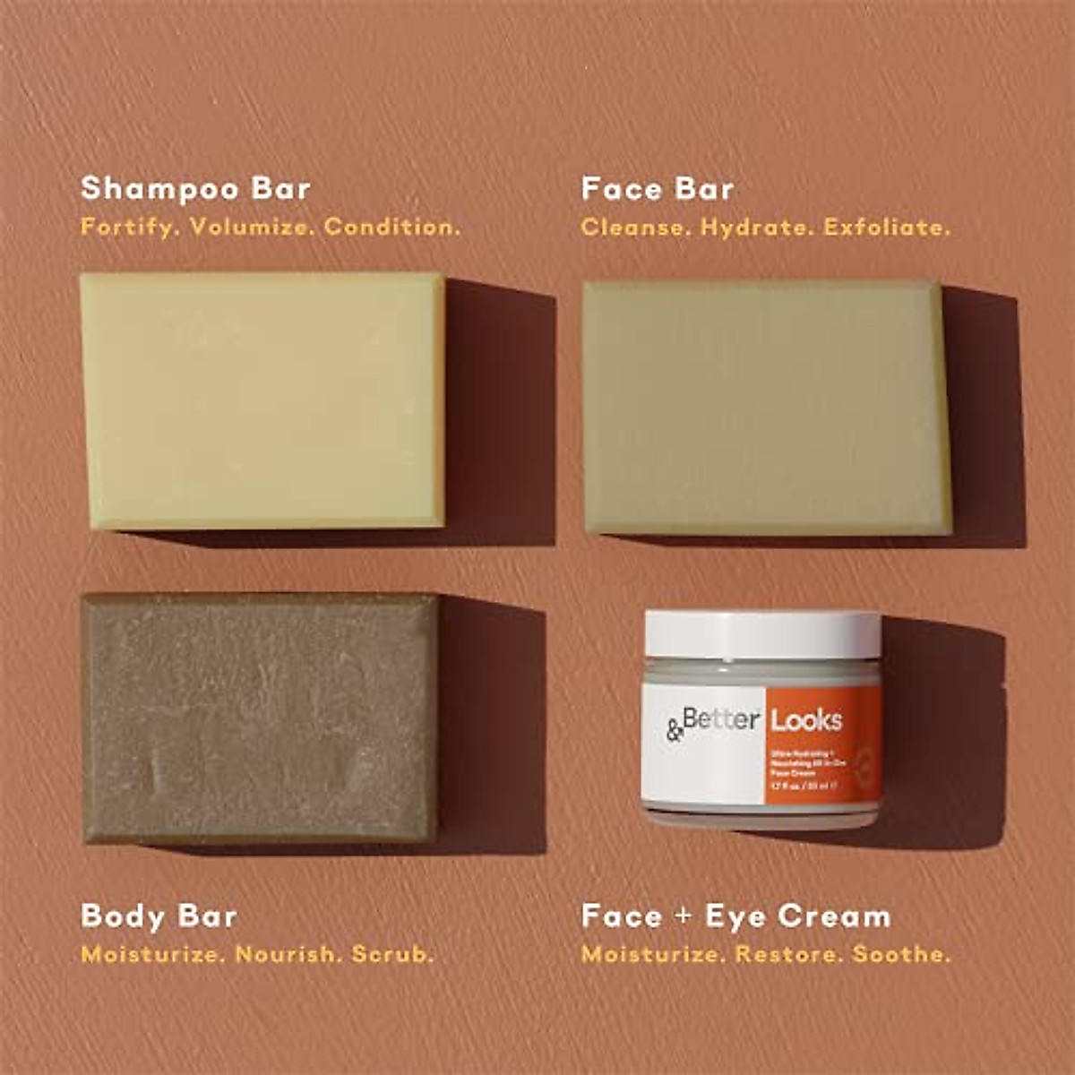 &Better Hair Body Face Skin Care Set for Men | Natural, Plastic Free | Handmade in Canada with Organic Shea Butter | Rich + Relaxing + Premium Scent | Gift for him to start a new routine