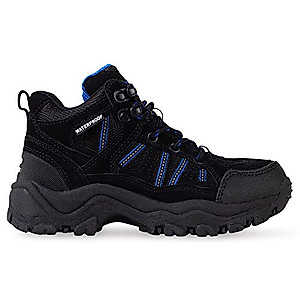 Nord Trail Mt. Hunter Kids Hiking Boots - Black & Royal Blue Suede Shoe - 1
