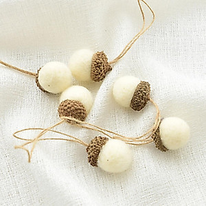 Baluue 10pcs Felt Acorn Bunches Christmas Pom Pom Christmas Hanging Pine Cones Lifelike Acorns Wool Felt Acorns Felted Wool Acorn Fall Tree Ornaments Fall Ornaments Autumn White Party Bag