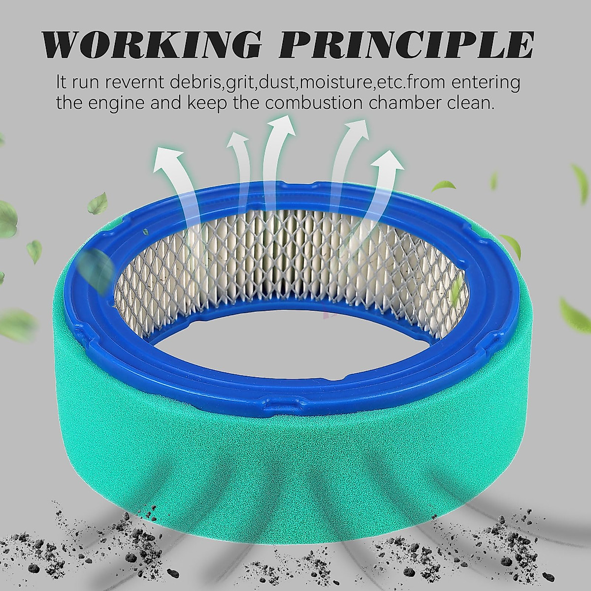 Lonsda 394018 394018s 392642 Air Filter for B&S 272490 294000 271271 5050D 5050H 5050B JohnDeere LG394018JD LTR155 LTR166 SST16 SST18 12.5-21hp L-Head Twin Horizontal and V-Twin Vanguard Engine