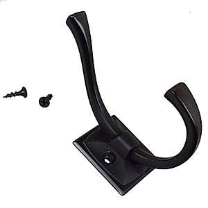 GlideRite Hardware 7602-ORB-10 4-1/4 inch Decorative Flared Double-Prong Coat Hooks 10 Pack, Oil Rubbed Bronze Finish