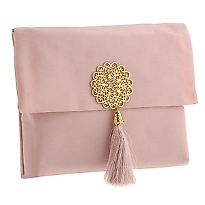 Prien Muslim Prayer Rug with Tasbih and Portable Bag, Muslim Gift for Women Men, Mubarak Islamic Box, Soft Mat Islam Gifts Set, Turkish Sajadah for Ramadan, Eid, Hajj, Travel, Pray (Powder Pink)