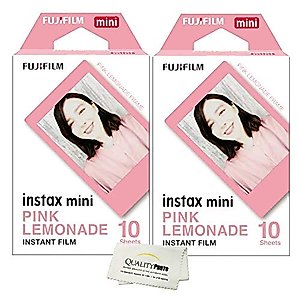 Fujifilm Instax Mini Pink Lemonade Film 2 Pack (20 Exposures) + Quality Photo Fiber Cloth…