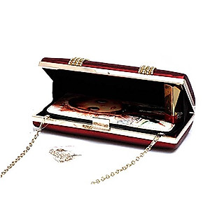 Ankoee Ladies Envelope Clutch Bag Evening Bag Bridal Wedding Bag Handbag Prom Clutches Handbag(Wine-red)