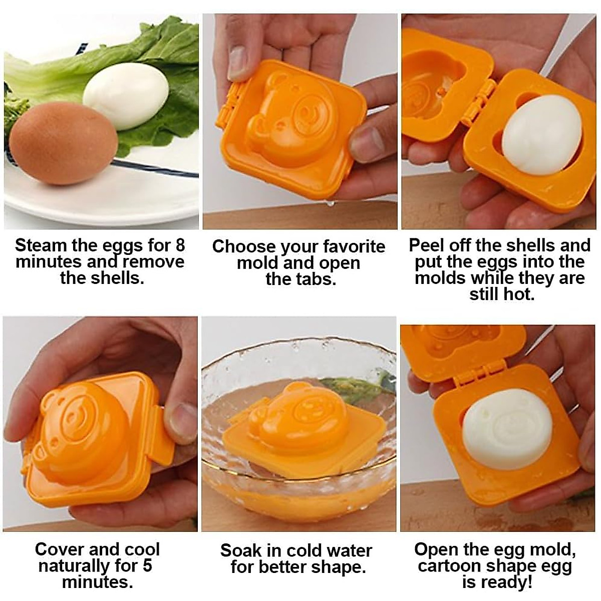 6 Pcs/Set Cartoon Cute Boiled Eggs Sushi Rice Pan Cooking DIY Tools Kitchen Accessories for Kids