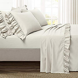 Lush Decor Reyna 4 Piece Ruffle Sheet Set, Queen, Wheat