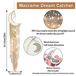 HOMECOR Gifts for Teenage Girls, Hanging Photo Display & Moon Dream Catchers, Christmas Teen Girls Gifts Ideas Ages 10 11 12 13 14 Years Old, Macrame Wall Decor Boho Bedroom Dorm Aesthetic Room Decor