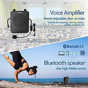 Portable Voice Amplifier, Giecy 30W 2800mAh Bluetooth Rechargeable Personal Voice Amplifier with Microphone Headset, PA System Speaker for Multiple Locations Classroom, Meetings and Outdoors