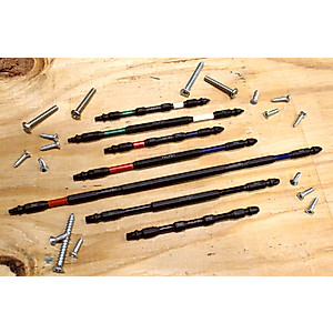 PHLiPBiT - Double-End, Impact Rated Screwdriver Power Bit, IRPB6SQPH2-5, SQ2+PH2, 6 INCH, 5pk. (SQ2 Red drives #8/10 Square + PH2 Blue drives #8/10 Phillips Screw)